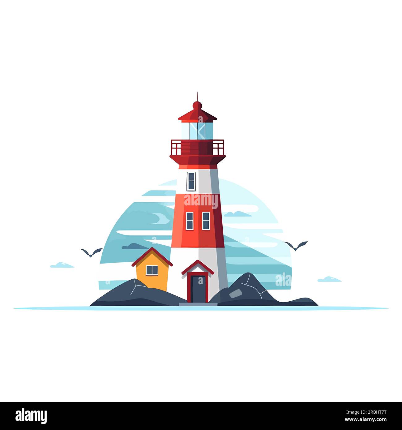 Abstract image of lighthouse. Lighthouse image isolated on white ...