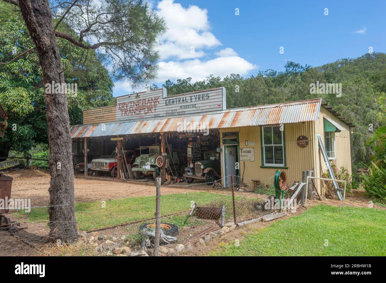 Transport museum in the old mining town of Irvinebank, 1883, Queensland ...