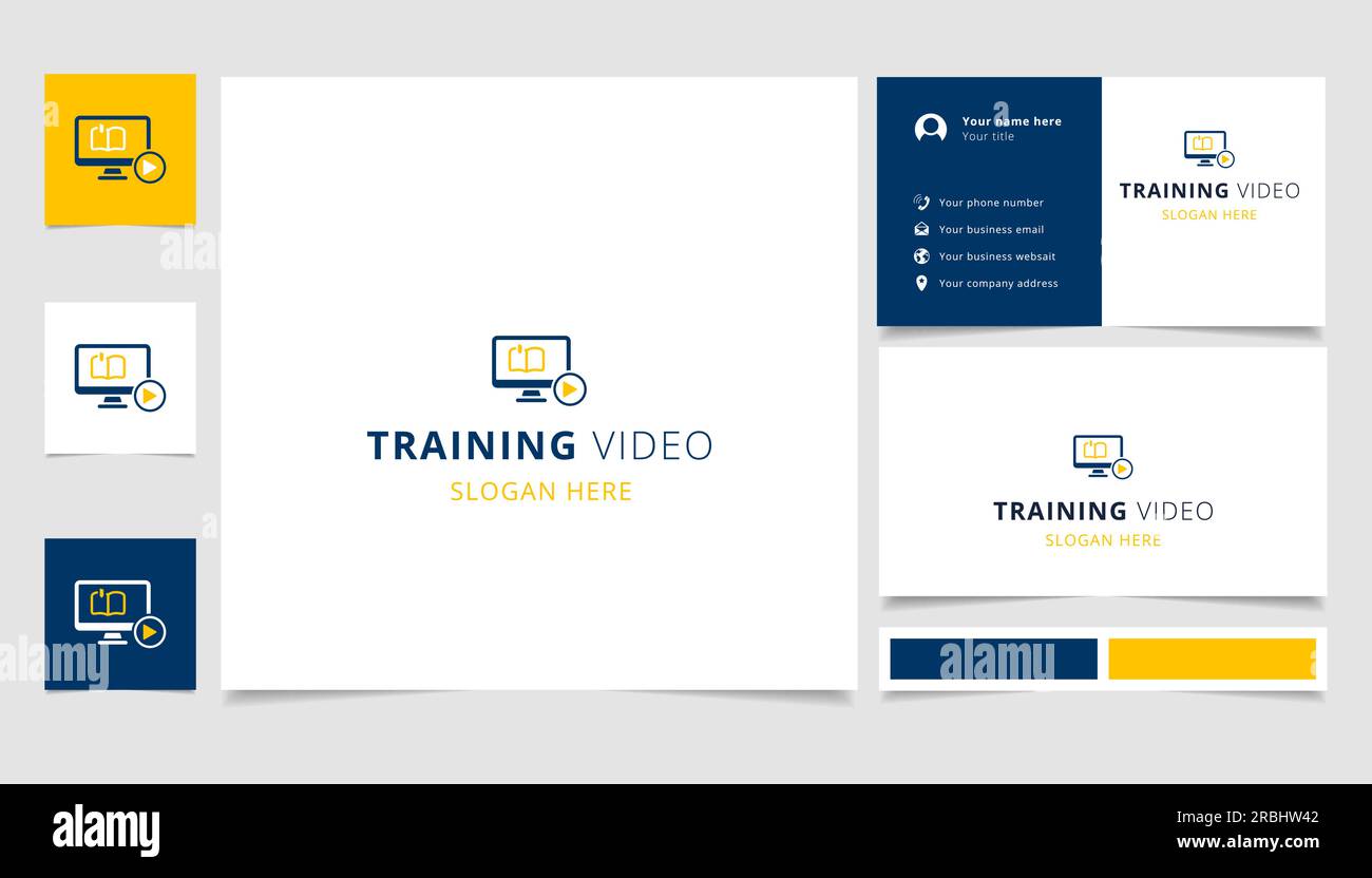 Training video logo design with editable slogan. Branding book and ...