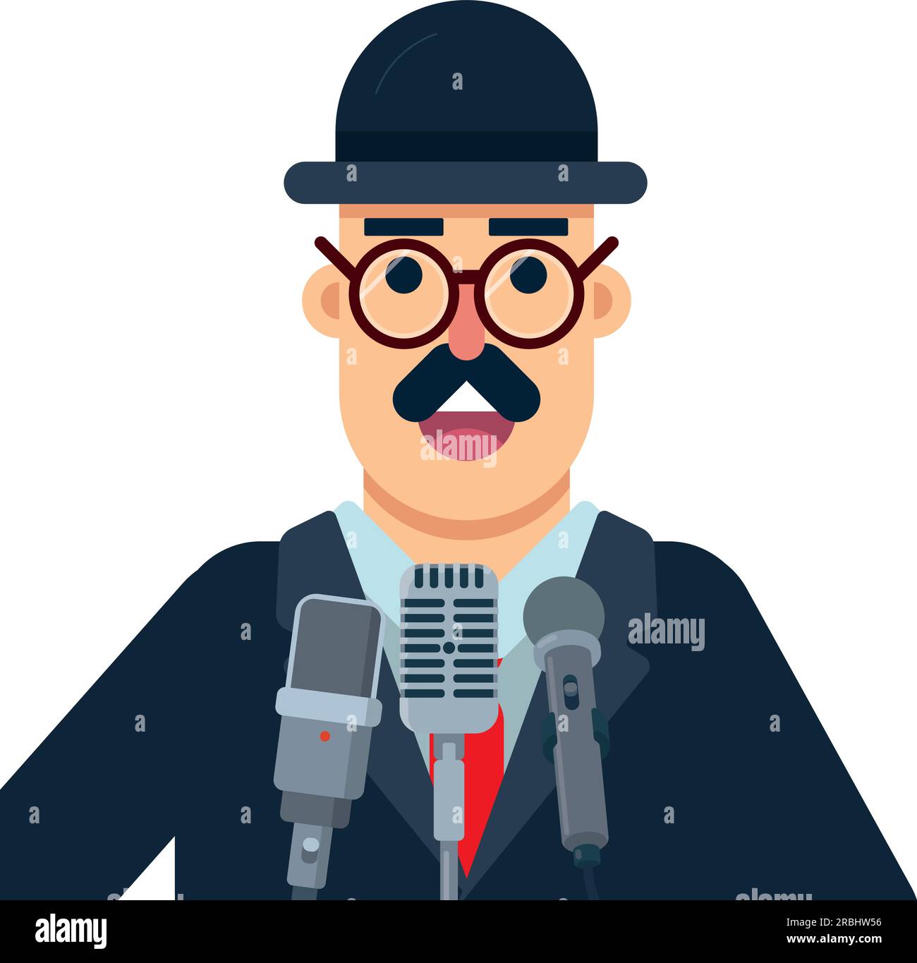 Authority leadership microphone communication the media Stock Vector ...