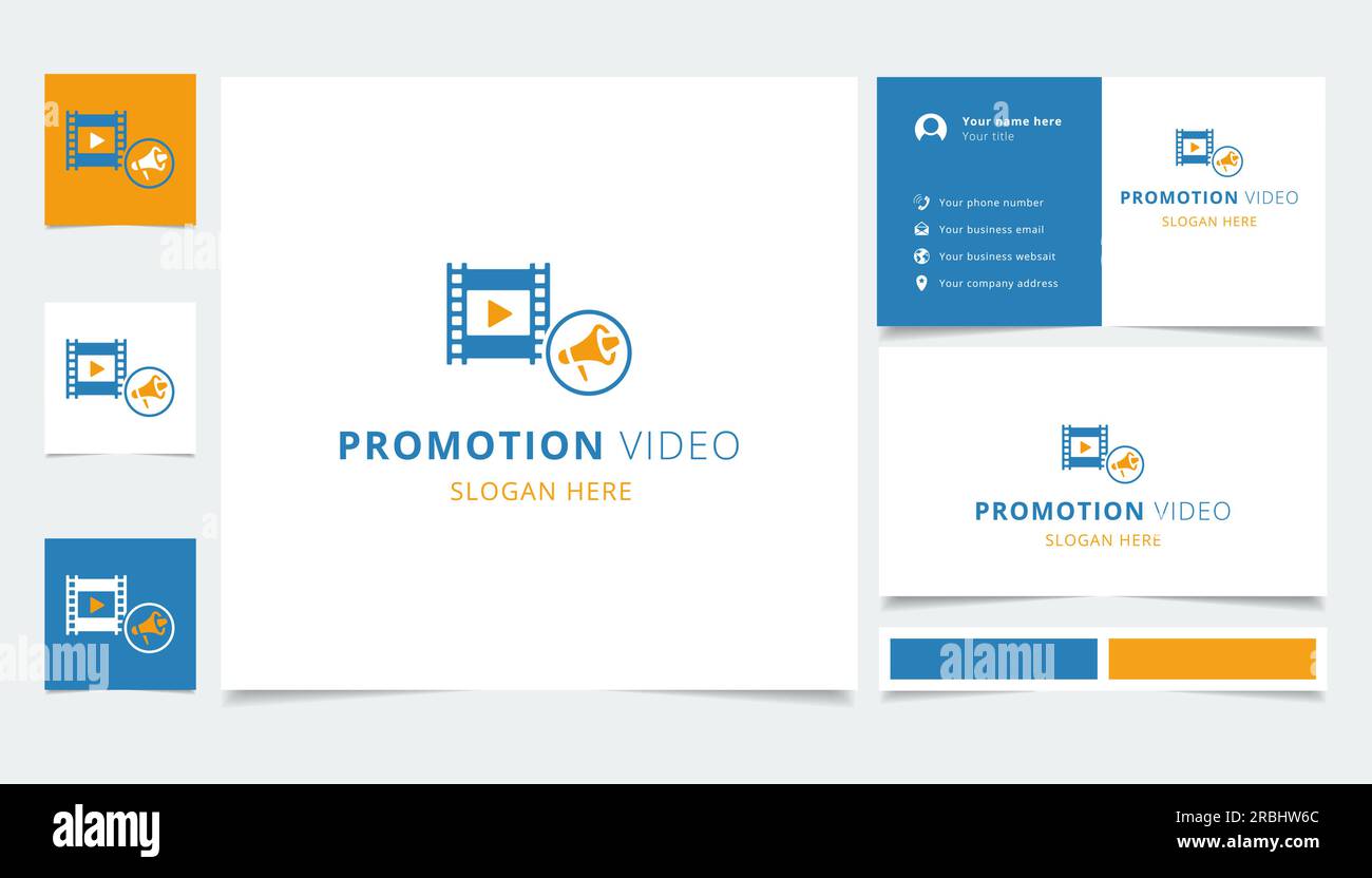 Promotion video logo design with editable slogan. Branding book and ...