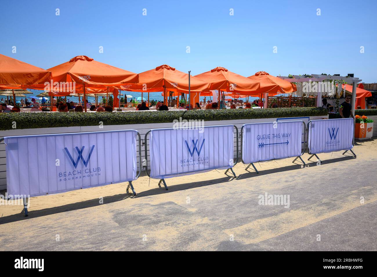 Beach Club beach bar, seafront, Westbeach, Bournemouth Stock Photo - Alamy