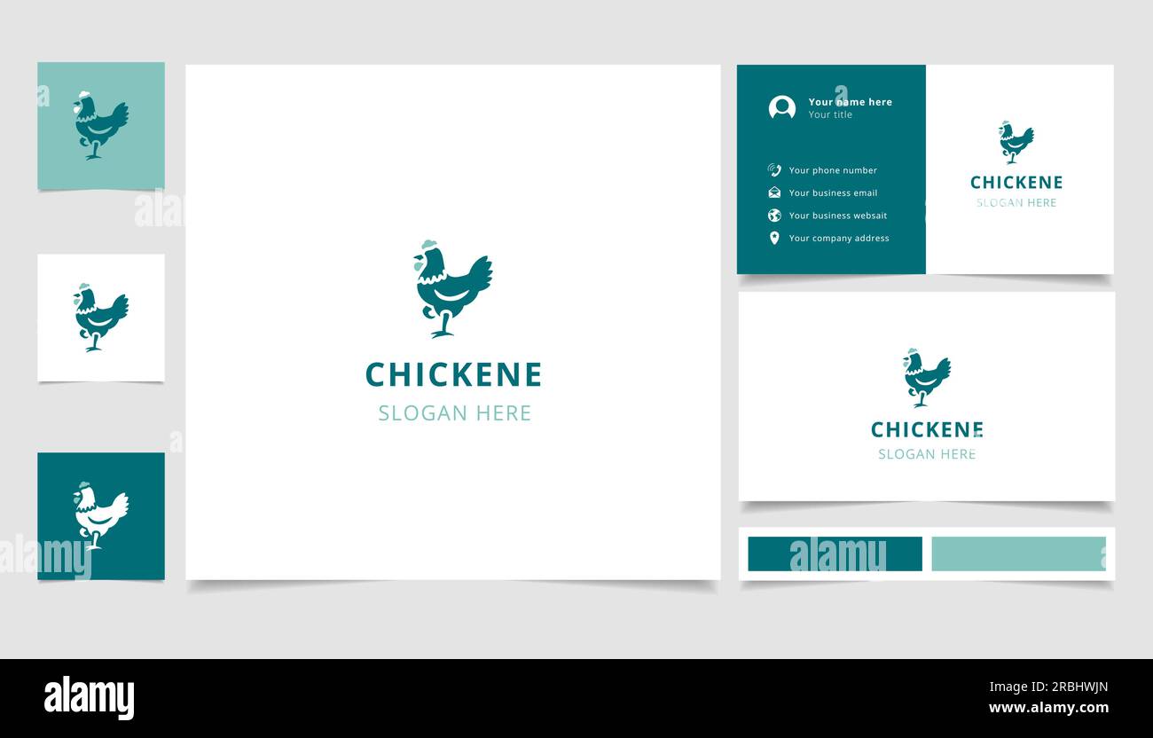 Chicken logo design with editable slogan. Branding book and business ...