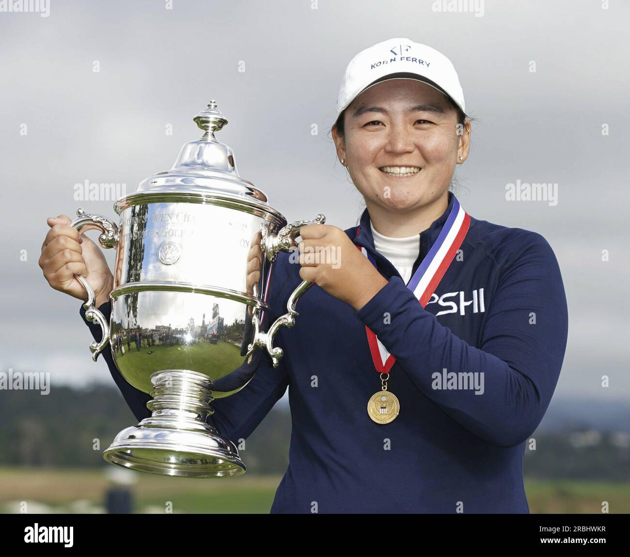 Allisen Corpuz of the United States poses with the trophy after winning ...