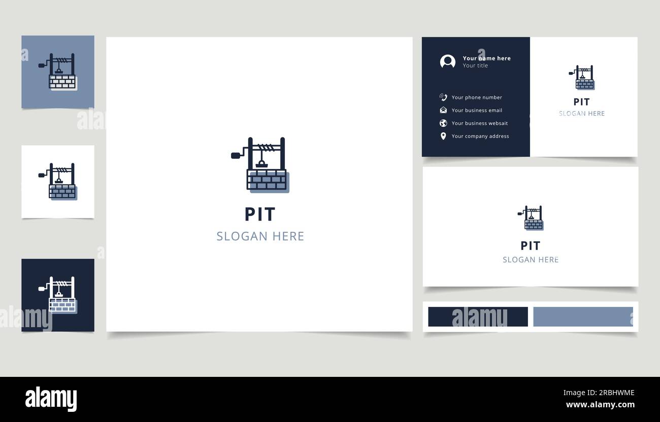 Pit logo design with editable slogan. Branding book and business card ...