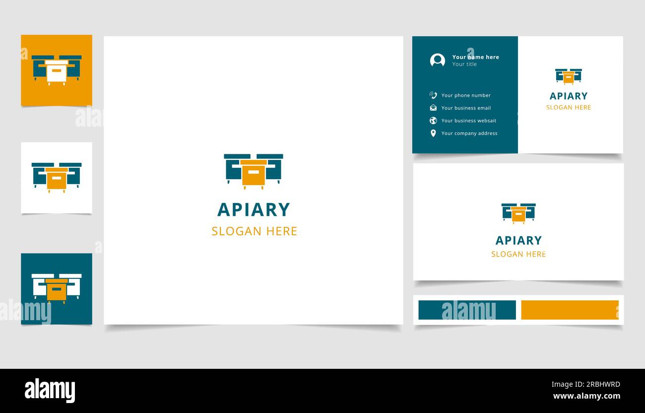 Apiary logo design with editable slogan. Branding book and business ...