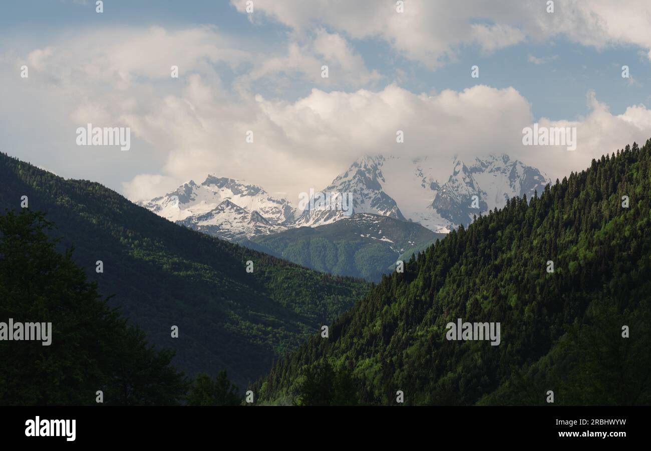 Natural landscape of mountain and hills, in Georgia Stock Photo - Alamy