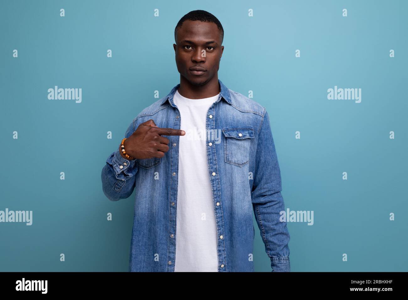 portrait of a well-groomed emotional young attractive african man ...
