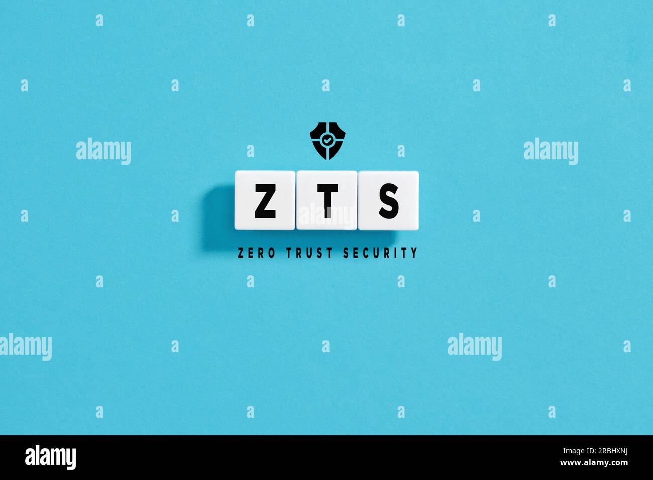 White letter blocks on blue background with the acronym ZTS Zero Trust ...