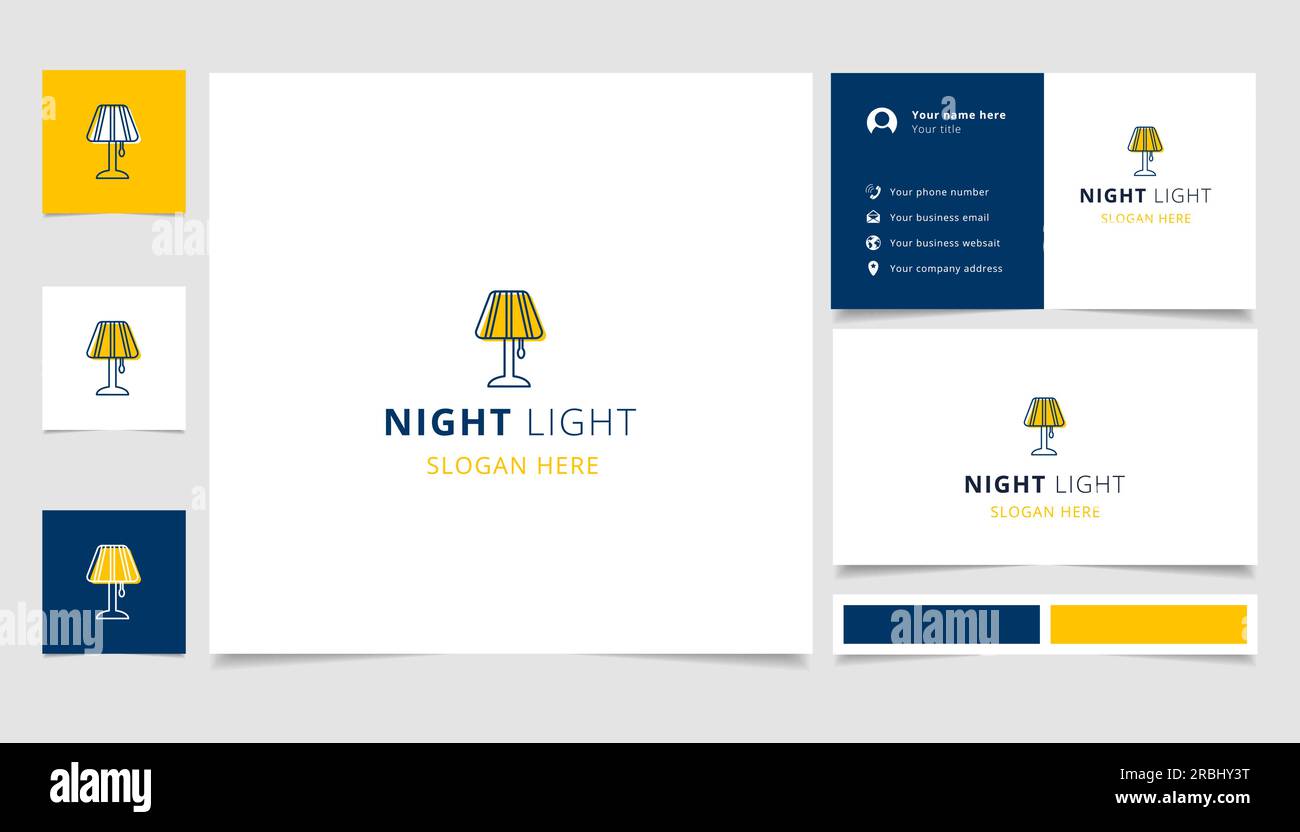 Night light logo design with editable slogan. Branding book and ...