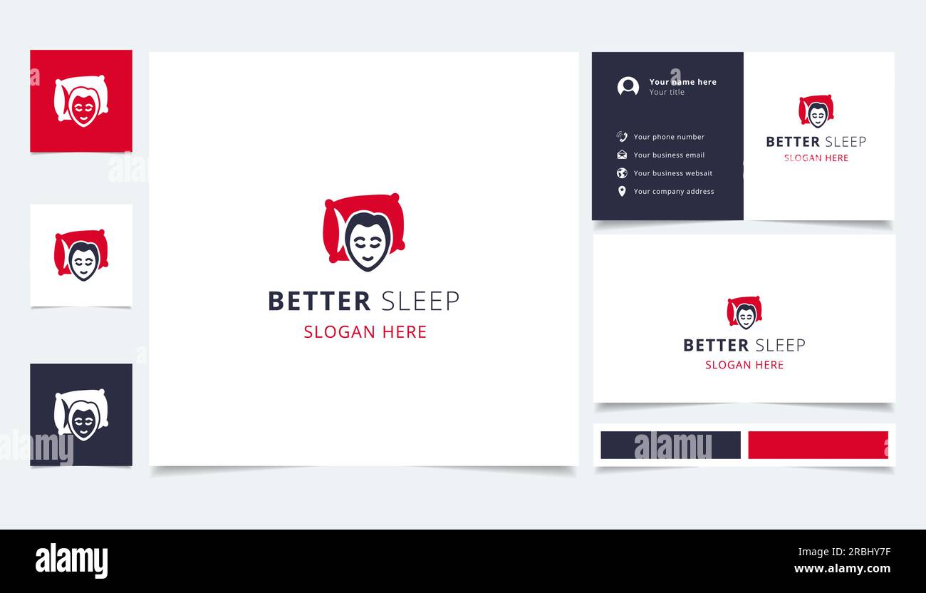 Better sleep logo design with editable slogan. Branding book and ...