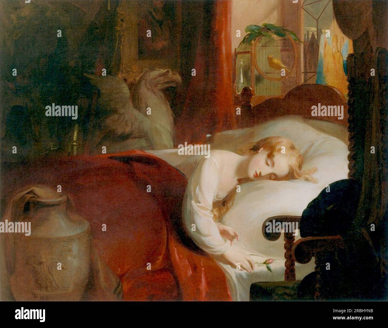 Little Nell Asleep in the Curiosity Shop 1841 by Thomas Sully Stock ...