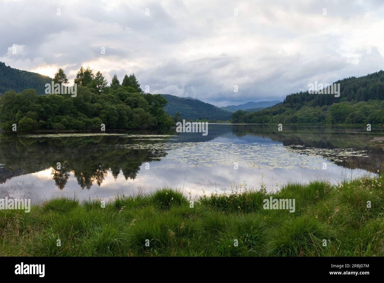 Beautiful Scottish Loch Chon on a summers evening in July Stock Photo ...