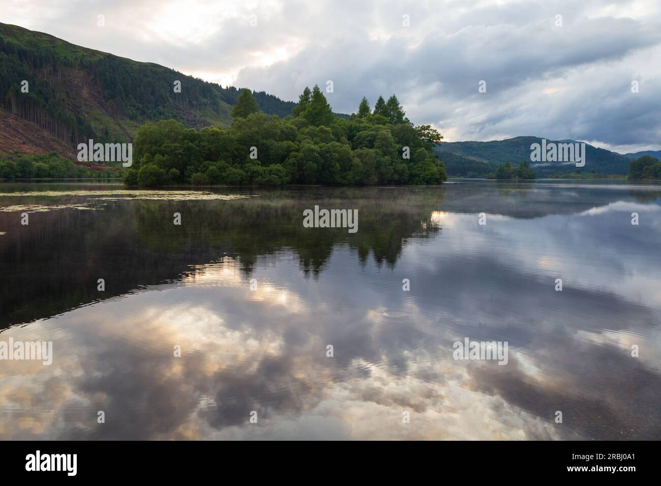 Beautiful Scottish Loch Chon on a summers evening in July Stock Photo ...