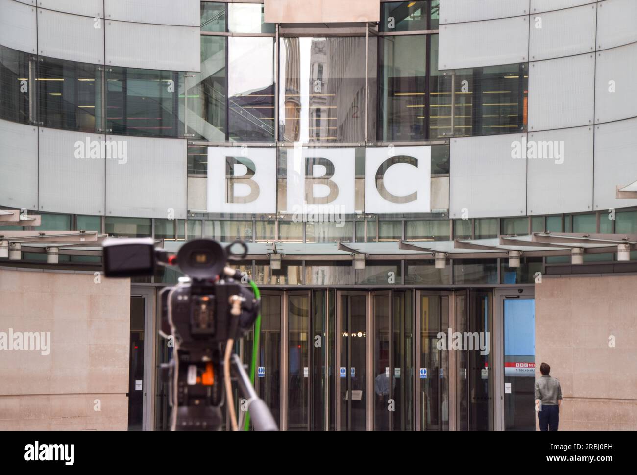 London, UK. 9th July 2023. Exterior view of Broadcasting House, the BBC ...