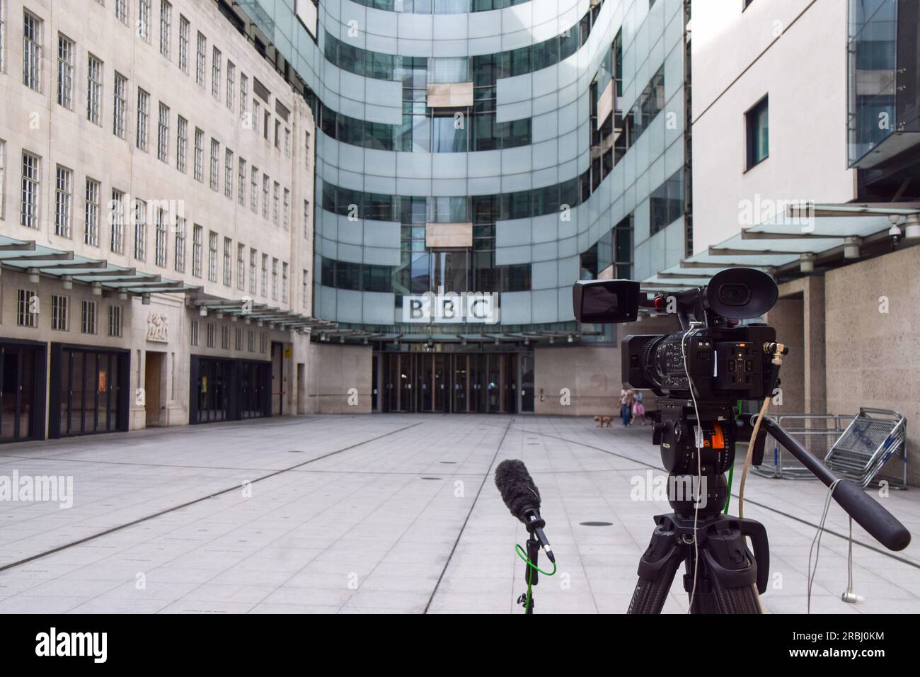 London, UK. 9th July 2023. Exterior view of Broadcasting House, the BBC ...