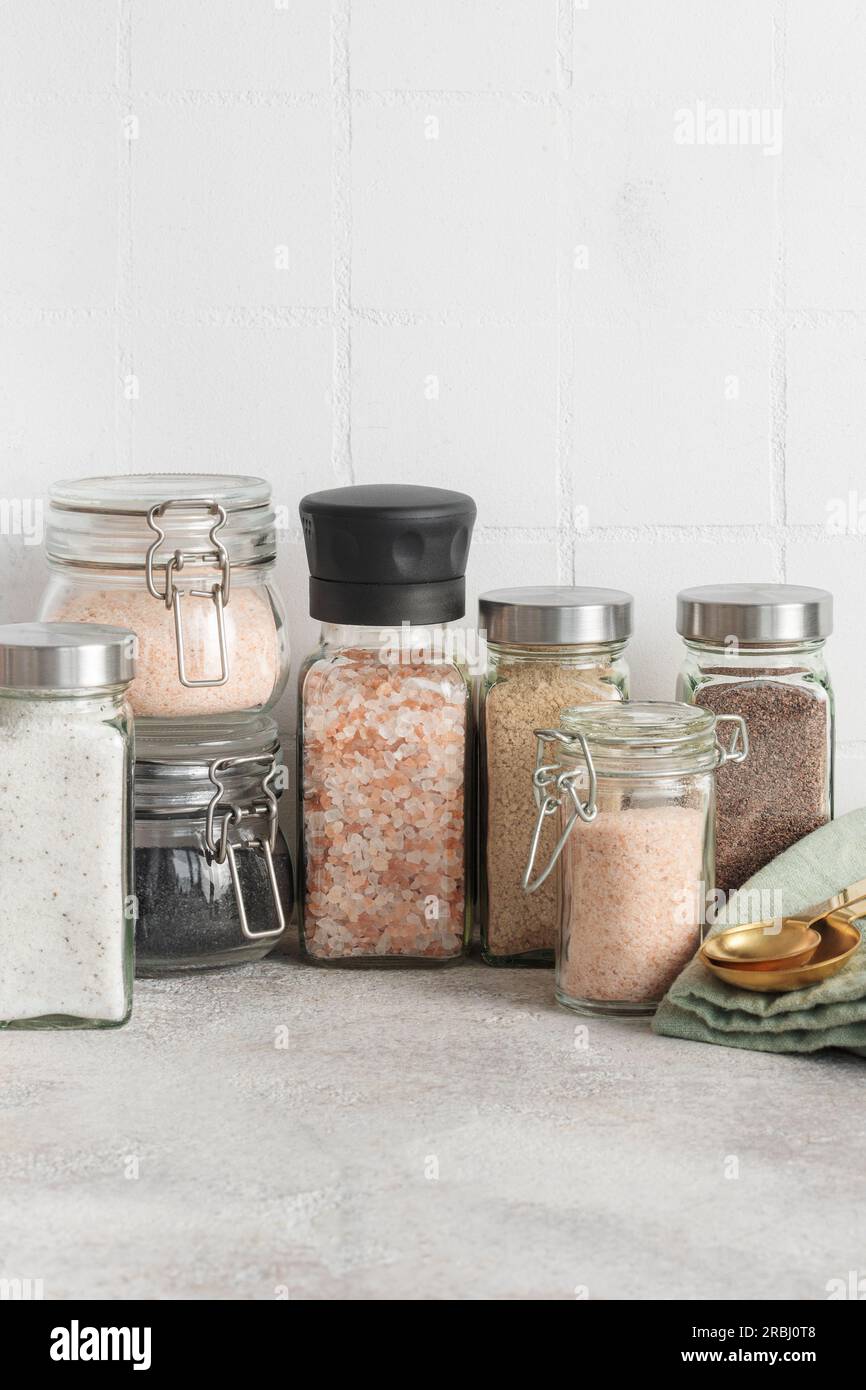 Assorted speciality salt, himalayan pink salt, italian black truffle ...
