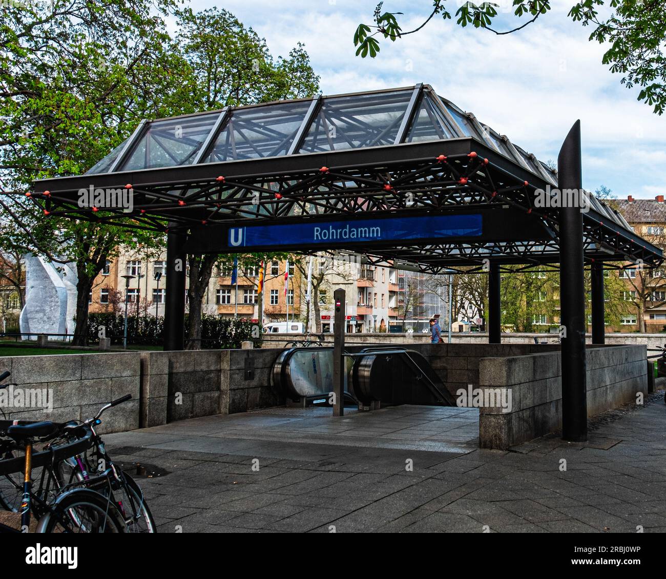 U Rohrdamm U-bahn Underground railway station on the U7 line in the Siemensstadt,Berlin. Part of ...