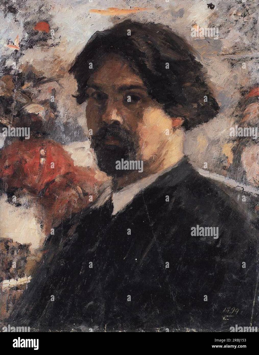 Self-Portrait against the background of picture "The Conquest of ...