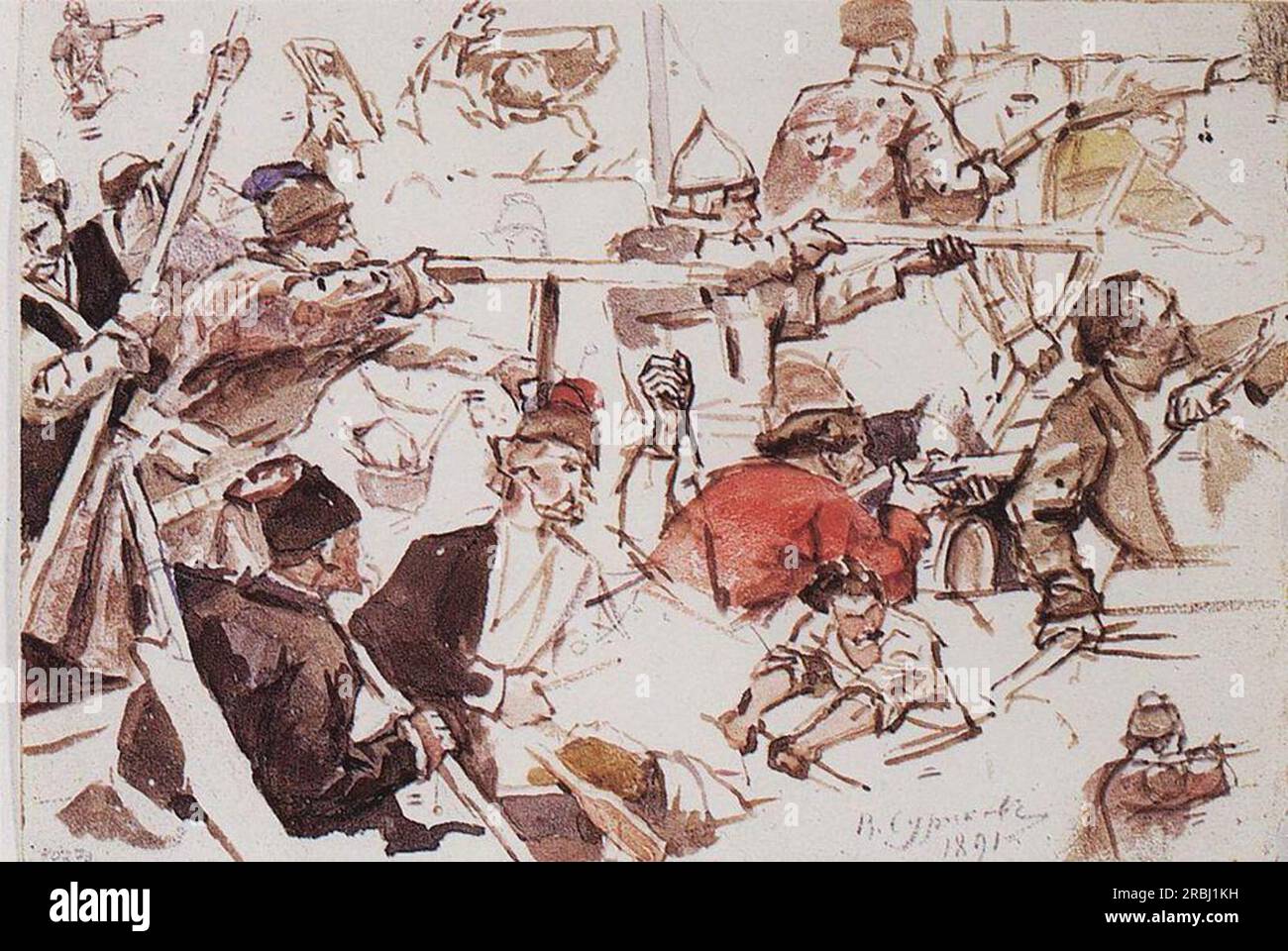 Cossacks 1891; Krasnoyarsk, Russian Federation by Vasily Surikov Stock ...