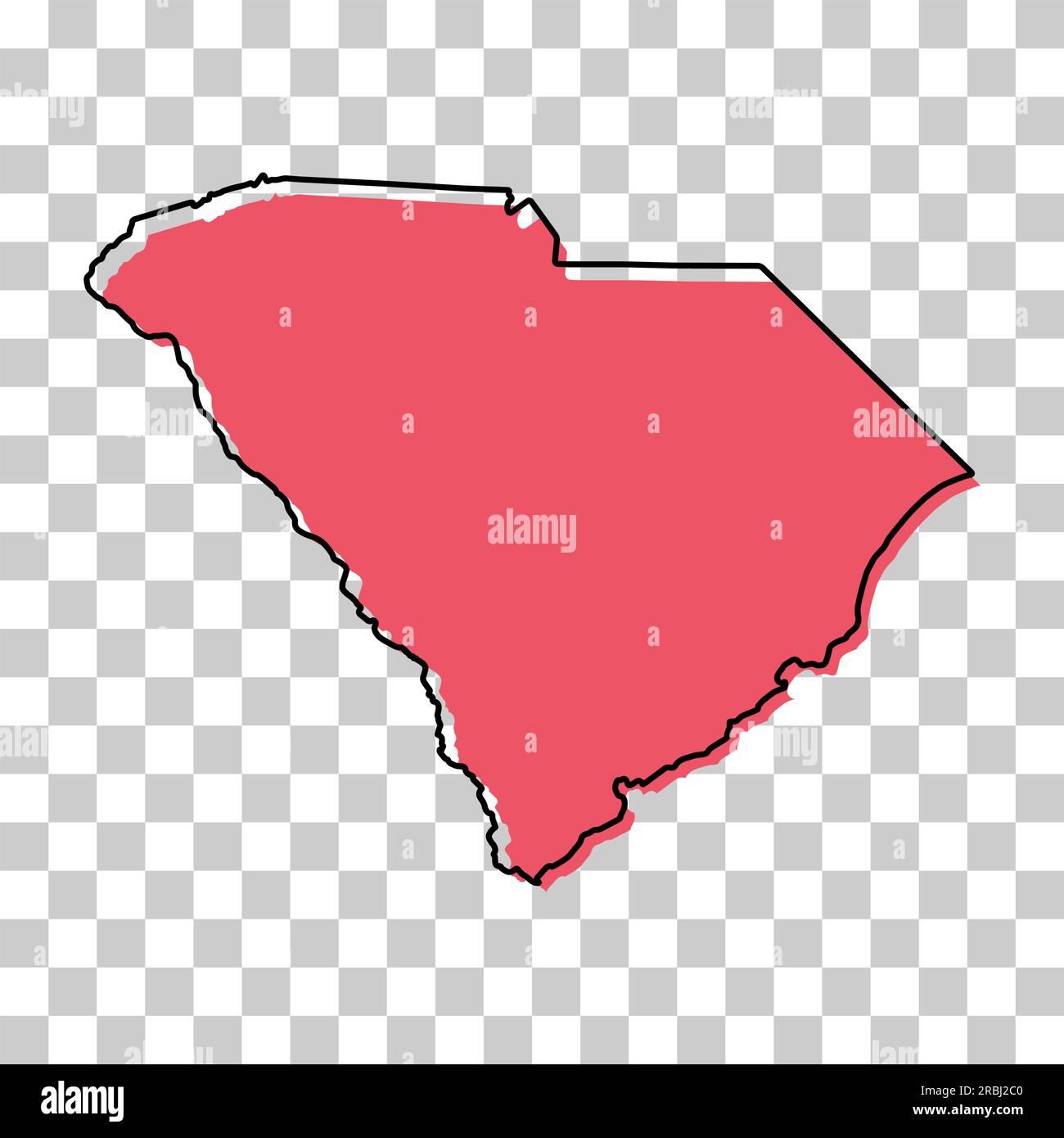 South carolina map shape, united states of america. Flat concept icon ...