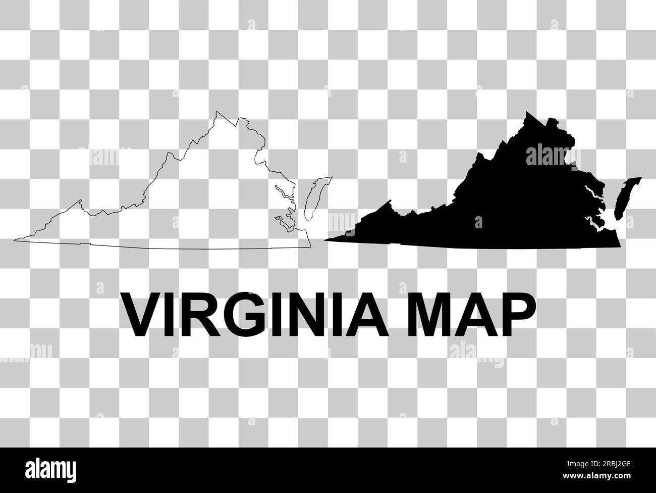Virginia state outline set map hi-res stock photography and images - Alamy