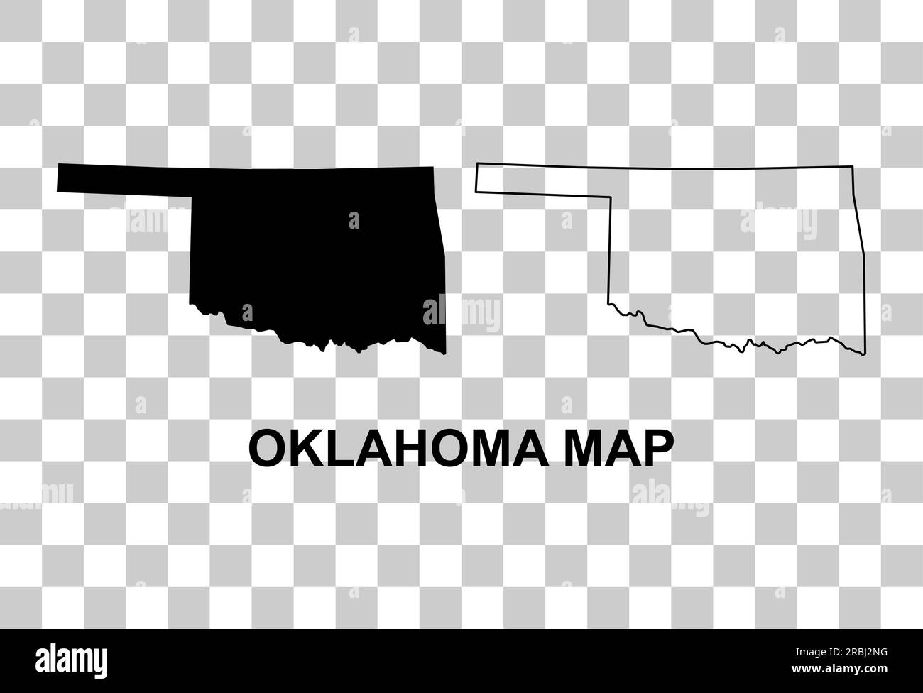 Set of Oklahoma map, united states of america. Flat concept symbol ...