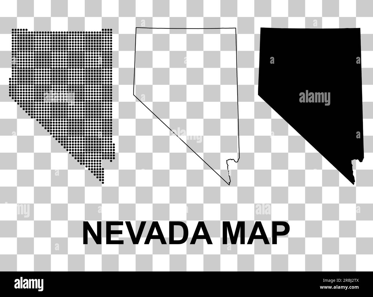 Nevada state outline set map Black and White Stock Photos & Images - Alamy