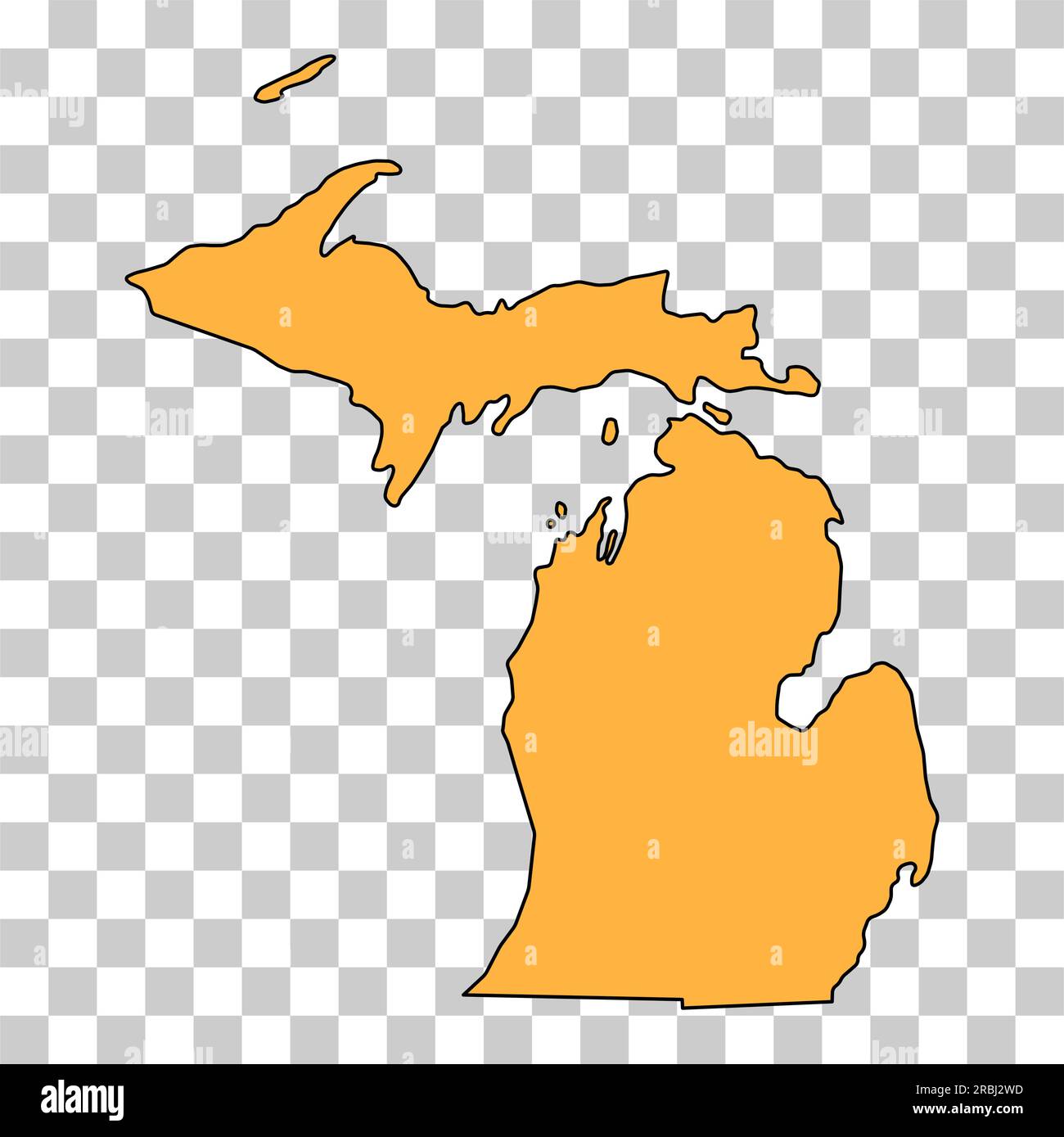 Michigan map shape, united states of america. Flat concept icon symbol ...