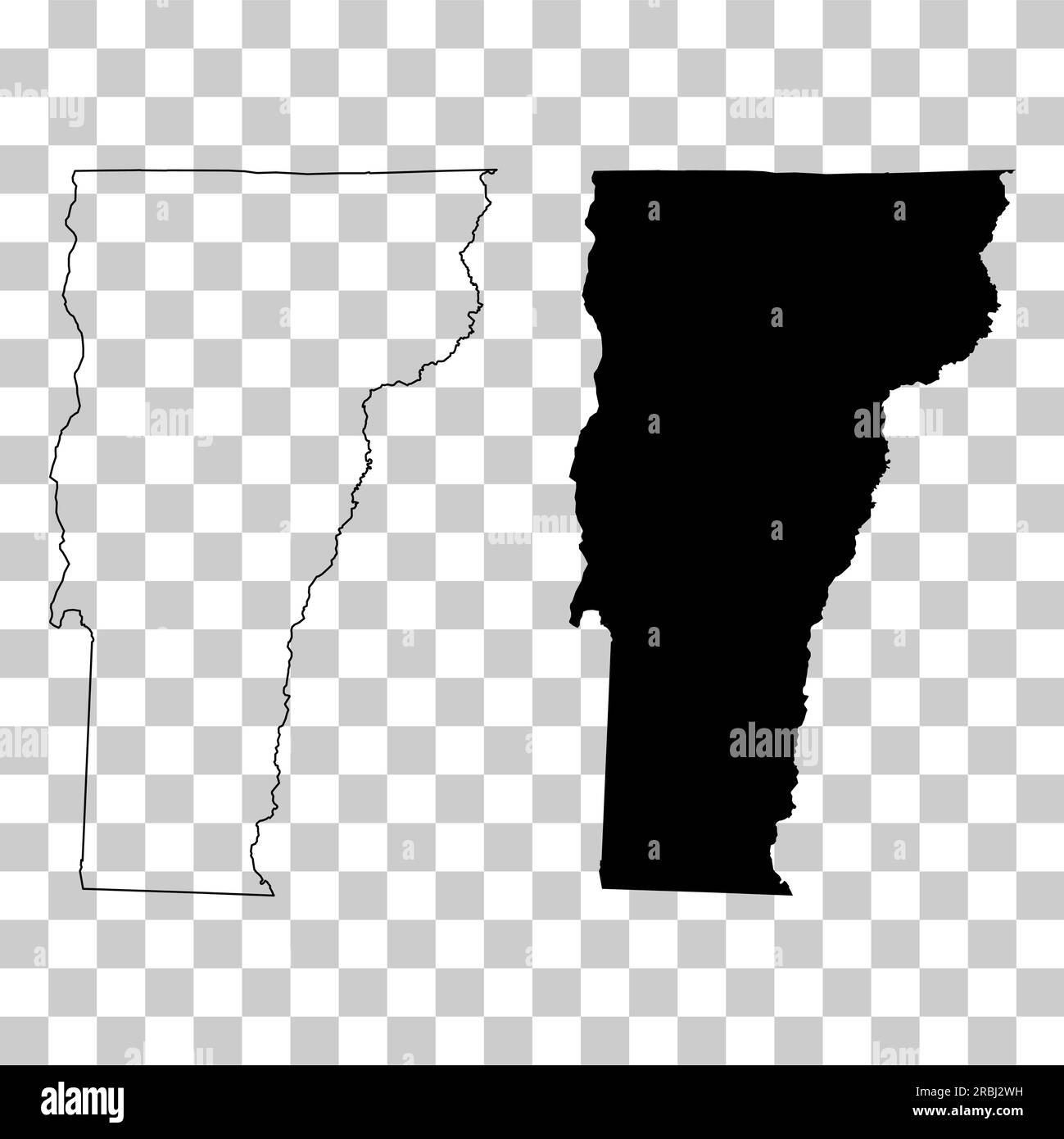 Set of Vermont map shape, united states of america. Flat concept vector ...