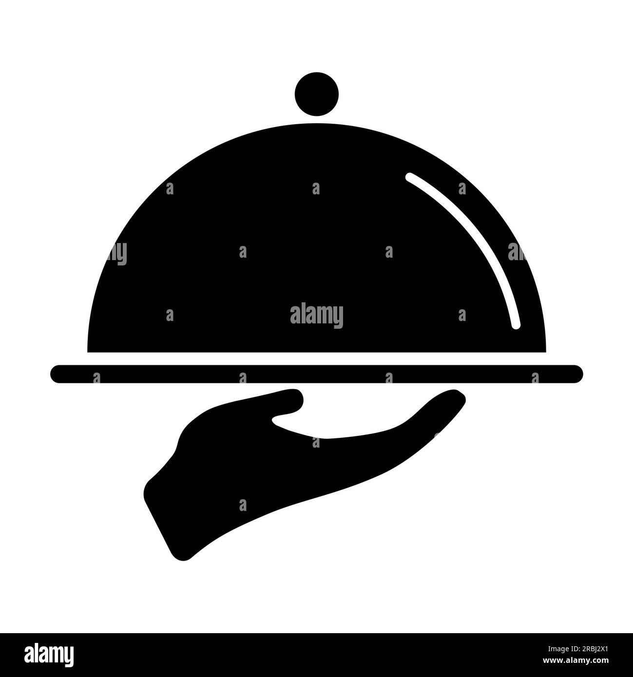 Waiter tray icon, dish menu restaurant web symbol, lunch design vector ...