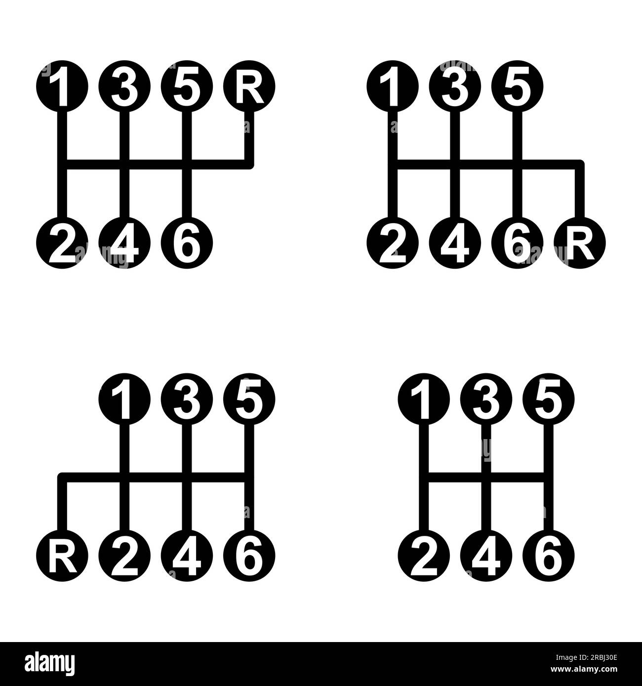 Set of Handle car manual shift lever icon, vehicle gear technology vector illustration equipment ...