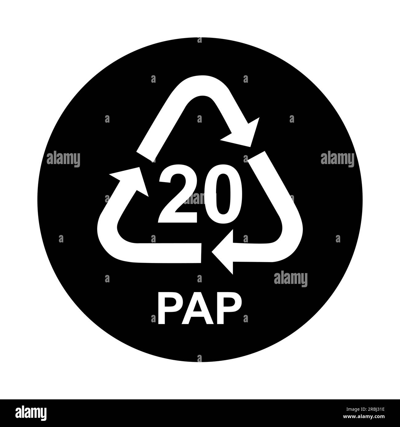 Paper symbol, ecology recycling sign isolated on white background ...