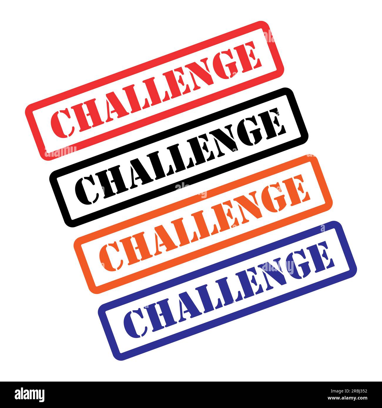 Set of Challenge stamp symbol, label sticker sign button, text banner ...