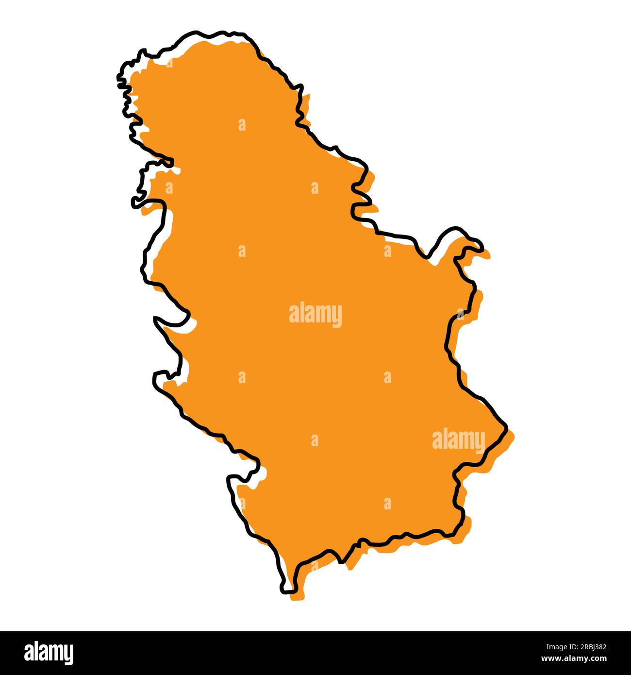 Serbia map icon, geography blank concept, isolated graphic background ...