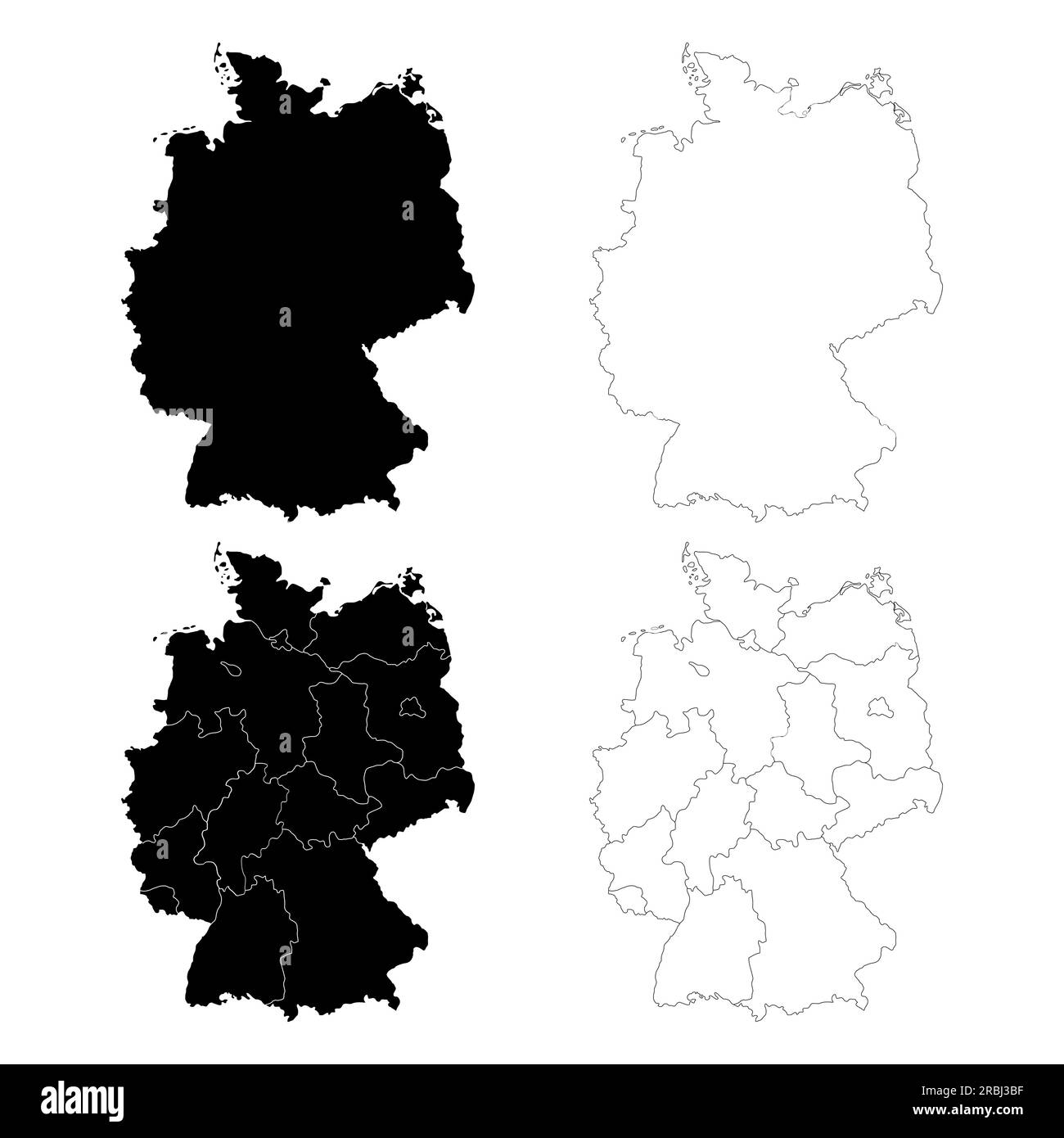 Set of Germany map icon, geography blank concept, isolated graphic ...
