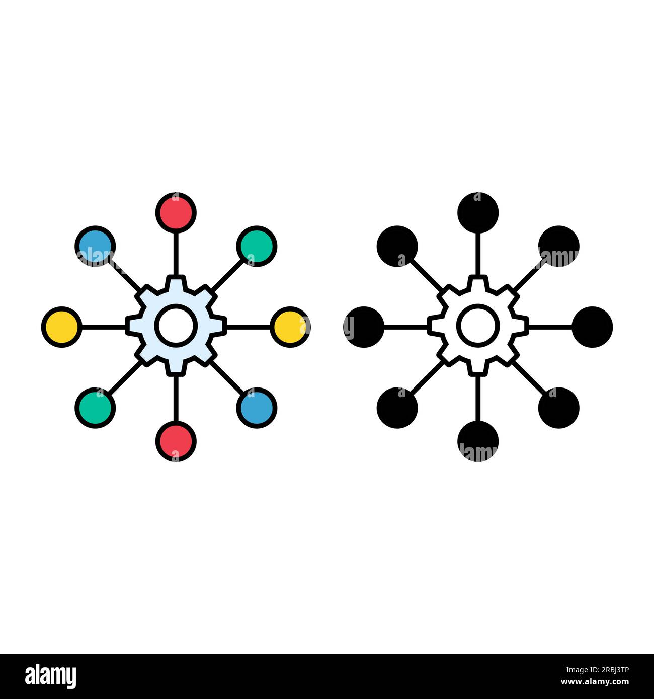 Set of Multichannel digital design icon, omnichannel flat web symbol ...