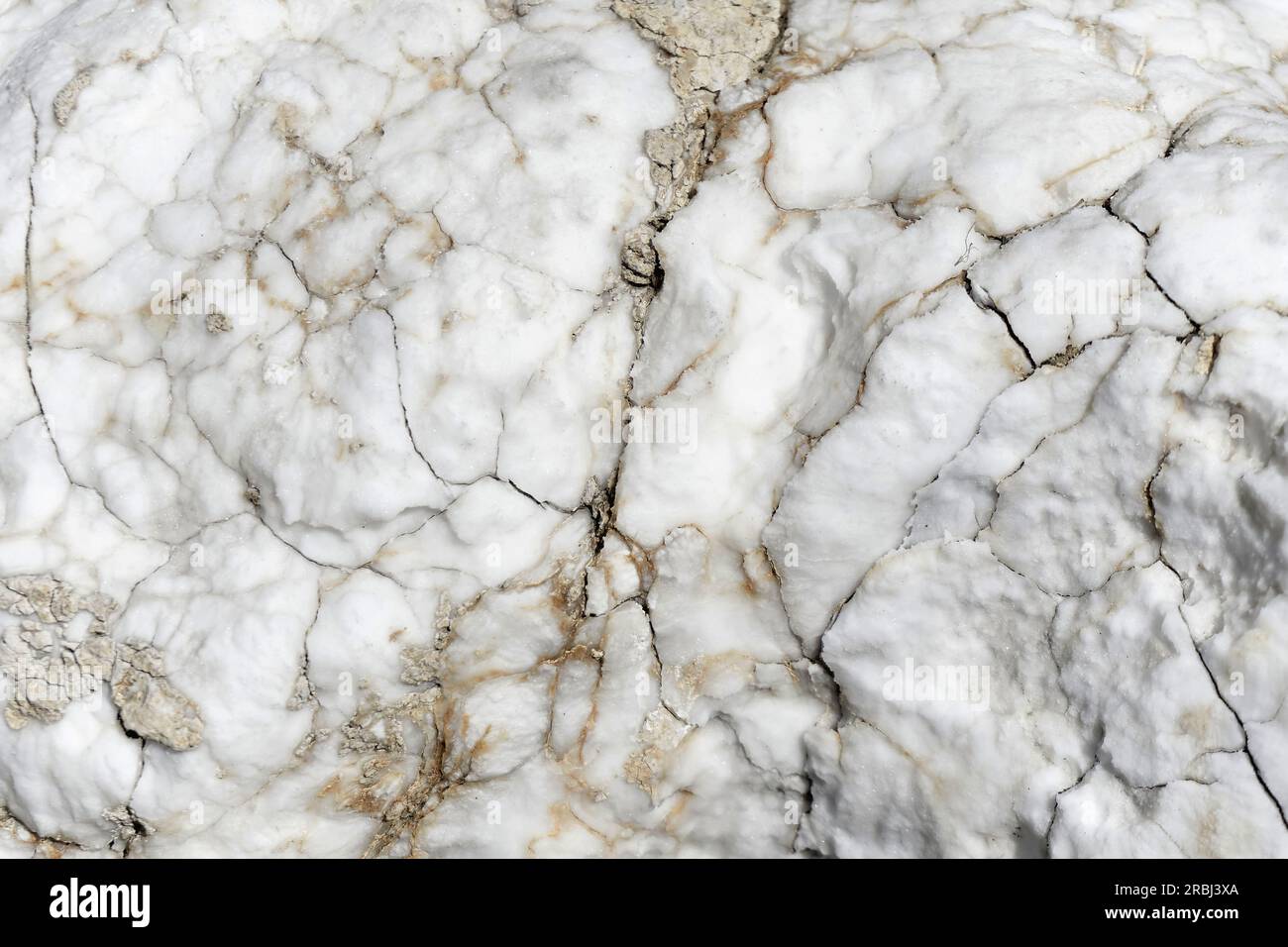 Geology. White marble stone surface with cracks.Finishing material ...