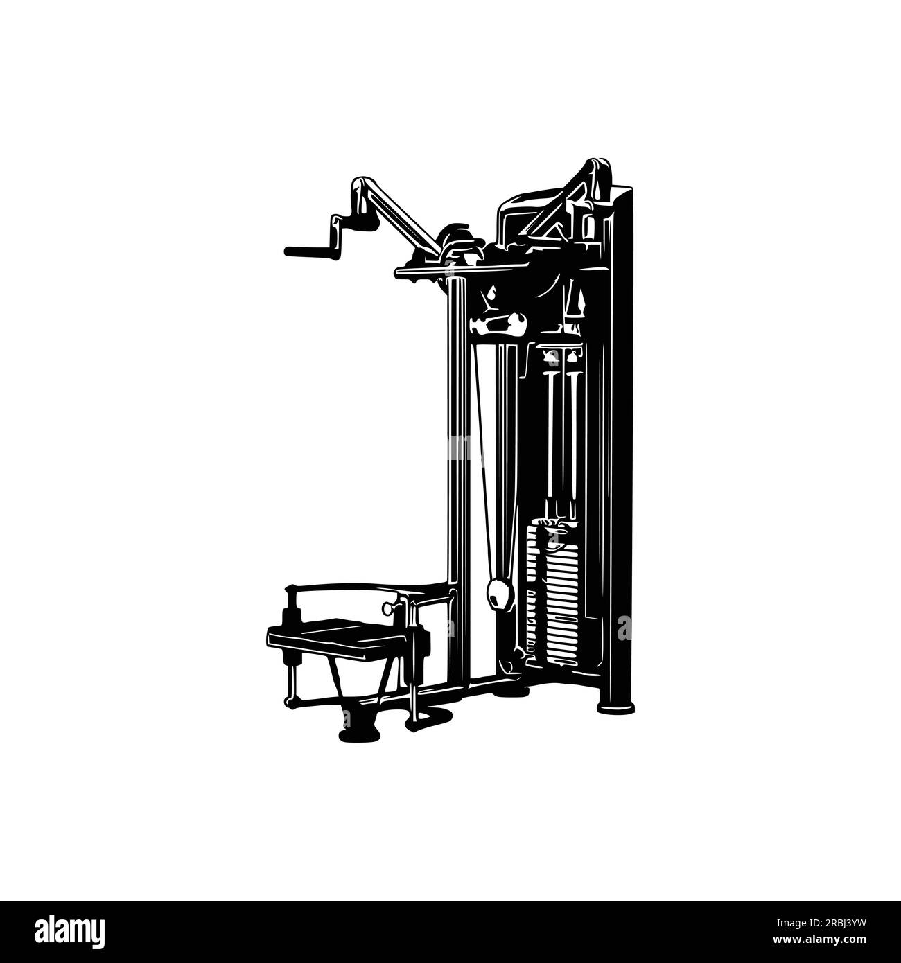 Chest press machine Stock Vector Images - Alamy