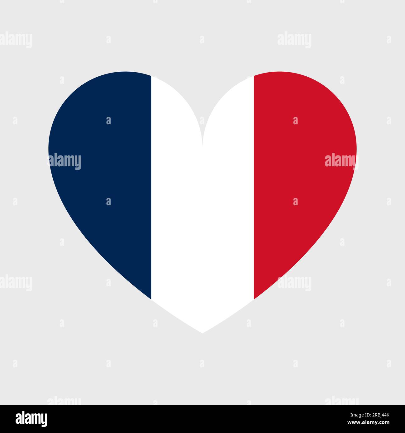 France flag vector icons set in the shape of heart, star, circle and ...