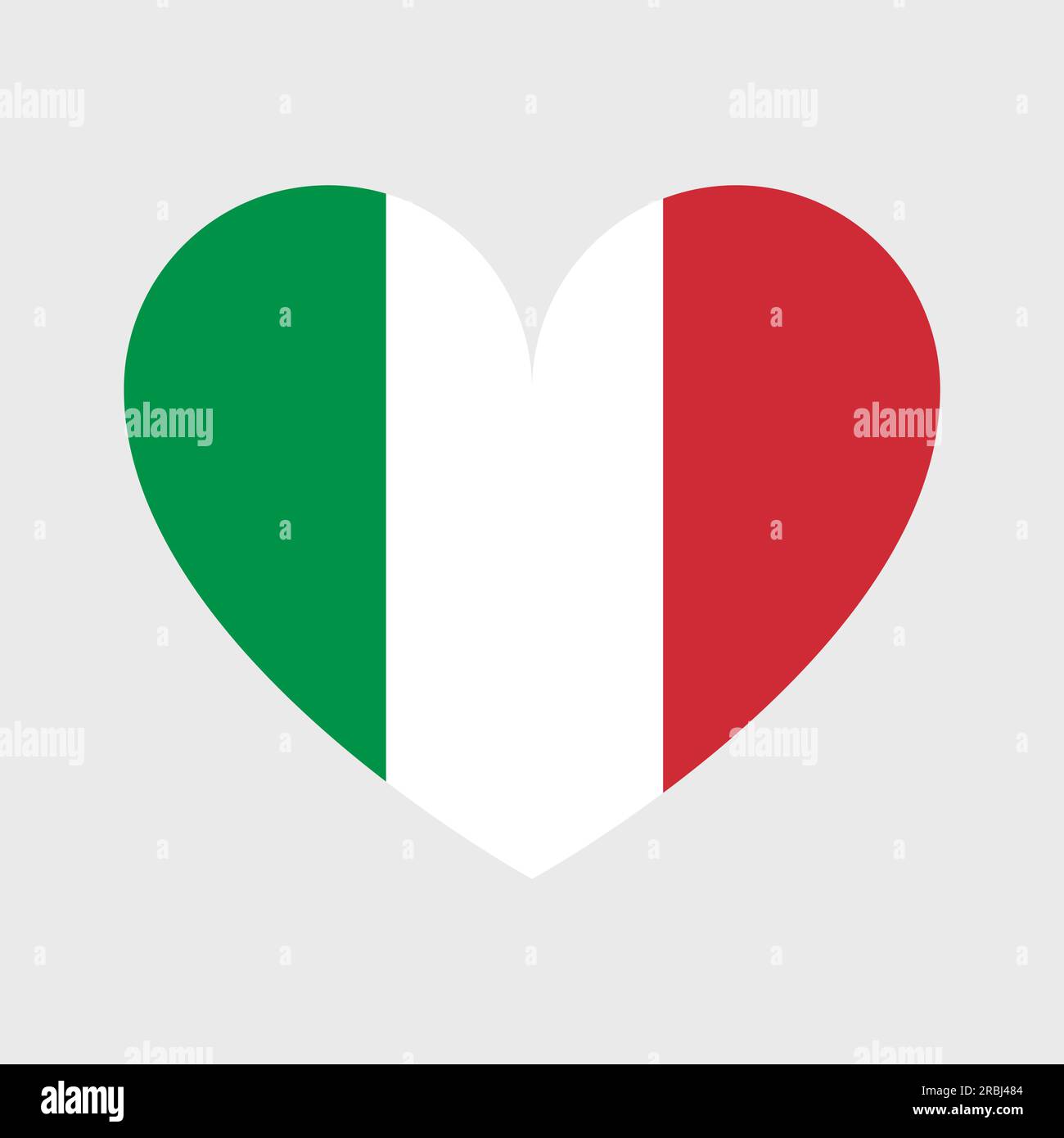 Italy flag vector icons set in the shape of heart, star, circle and map ...