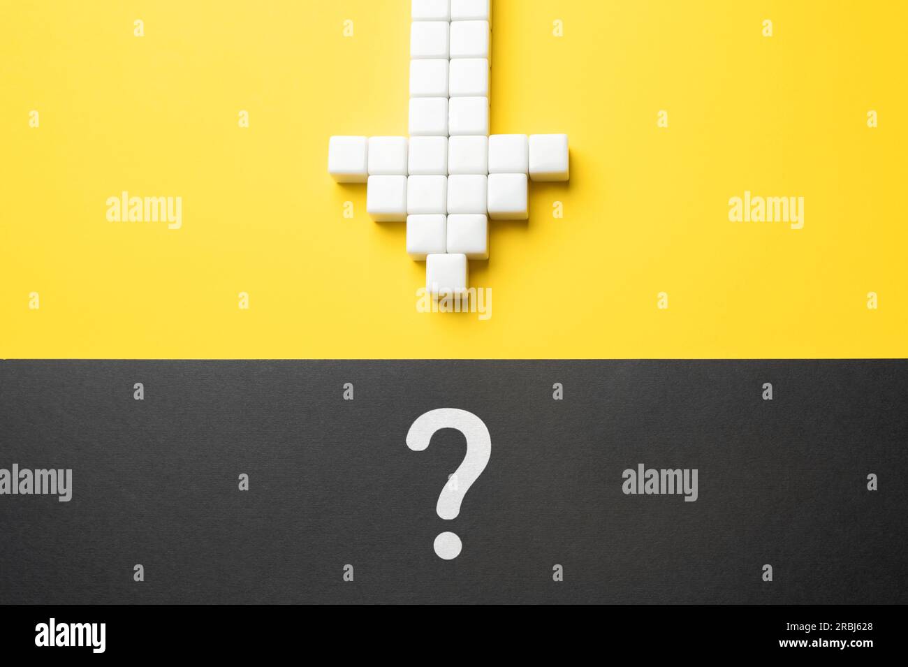 The arrow points to a question mark. Approaching the unknown. Question ...