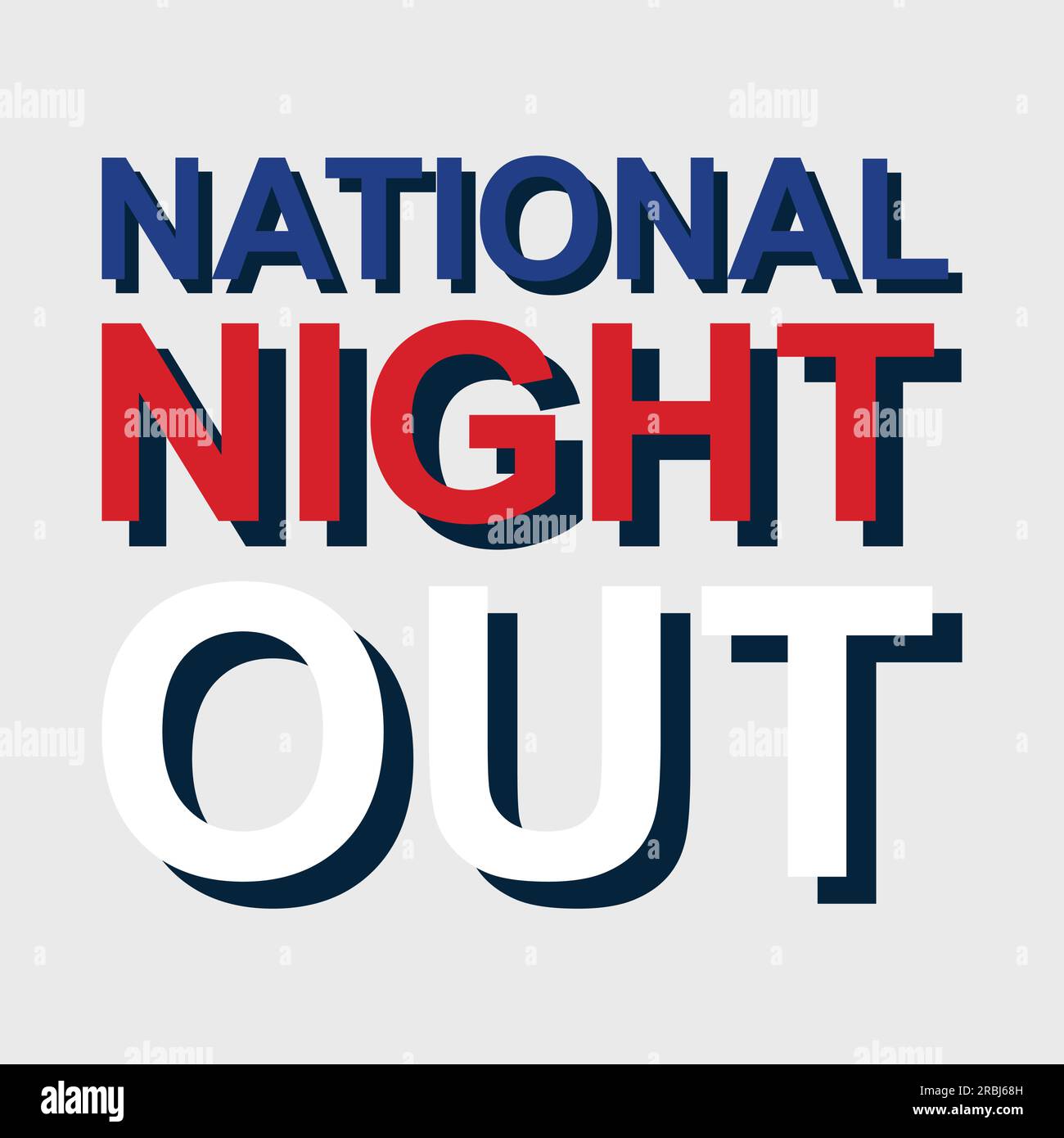 National Night Out Vector Illustration Community Police Awareness