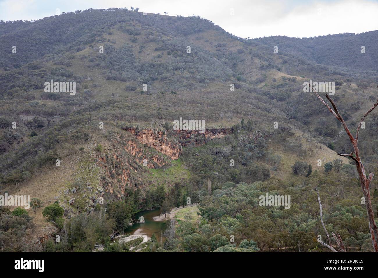 July 2023, Australian bush countryside and Macquarie River flowing ...