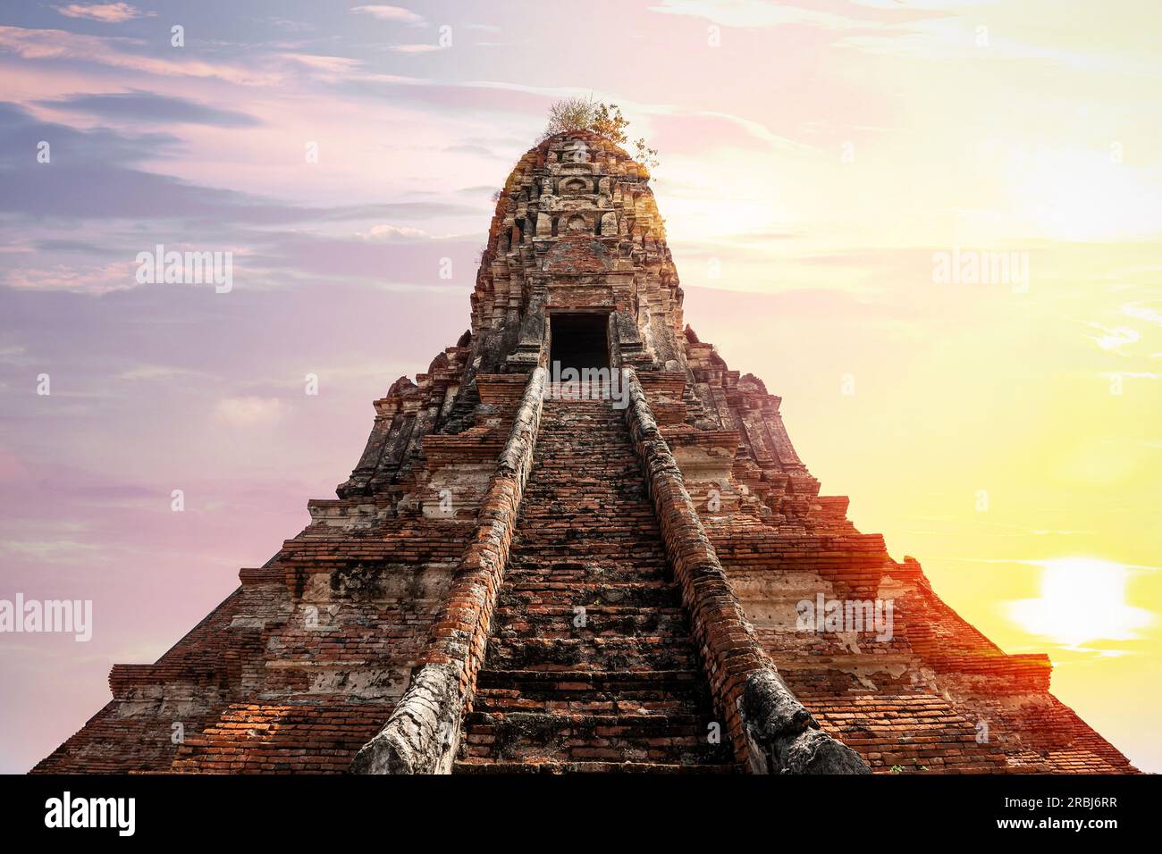 the ancient temple of Wat Chaiwatthanaram in Ayutthaya. The ancient ...