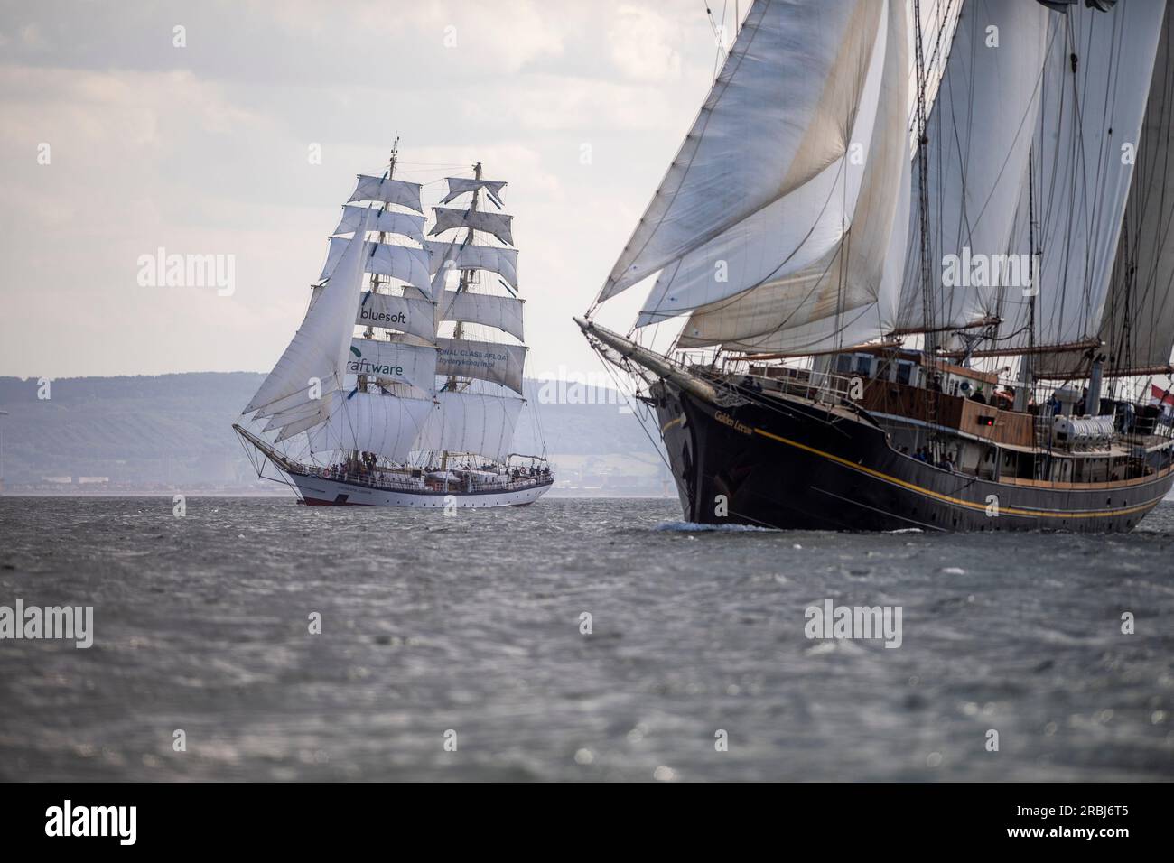Sunday 9th 2023 - Hartlepool, UK. The Tall Ships are pictured under a ...