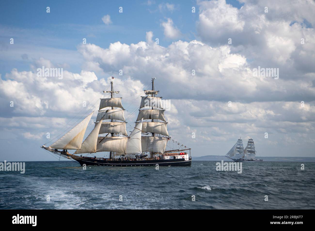 Sunday 9th 2023 - Hartlepool, UK. The Tall Ships are pictured under a ...