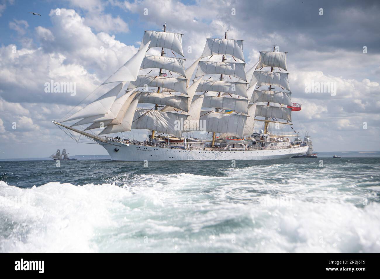 Sunday 9th 2023 - Hartlepool, UK. The Tall Ships are pictured under a ...