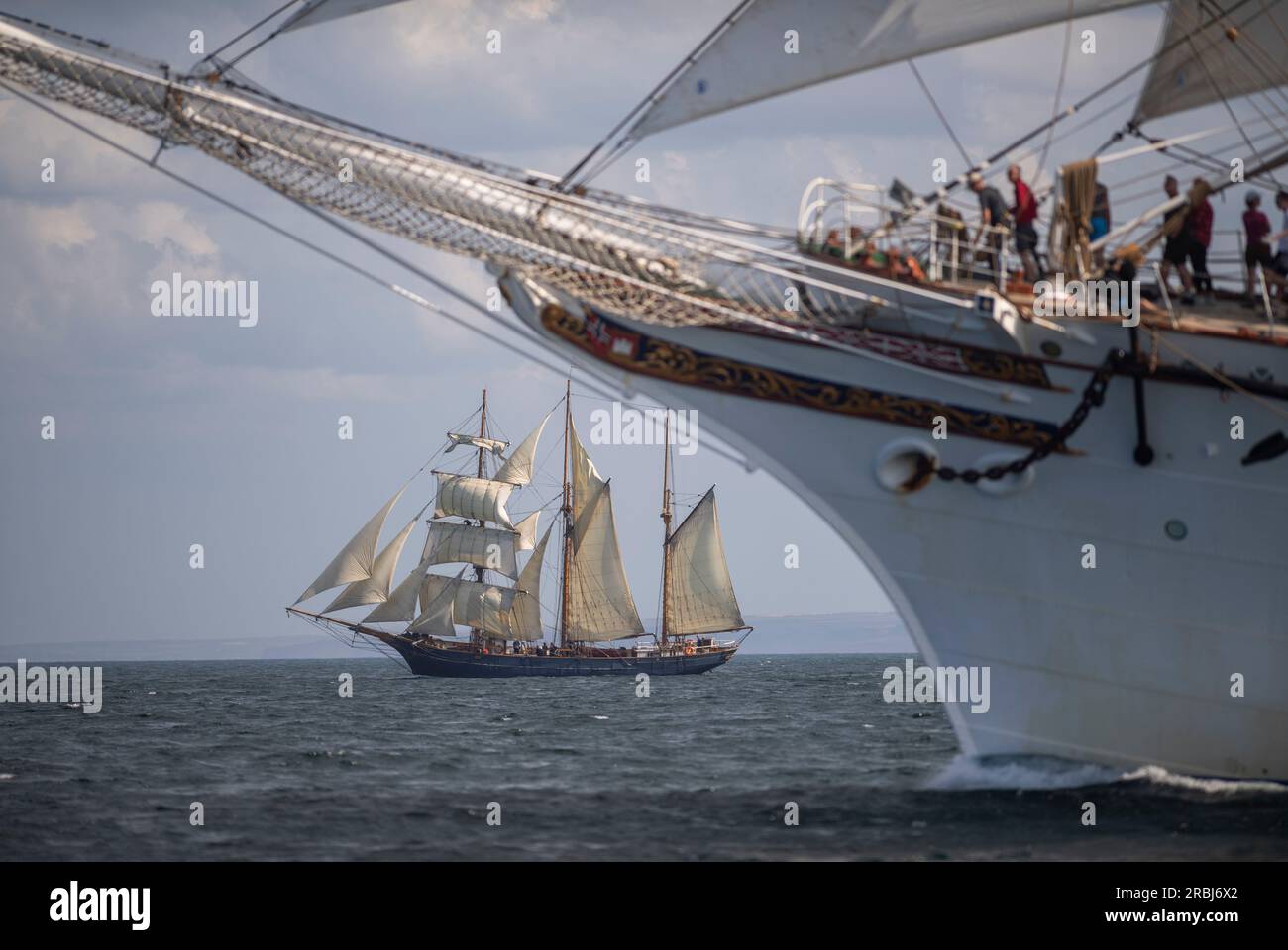 Sunday 9th 2023 - Hartlepool, UK. The Tall Ships are pictured under a ...
