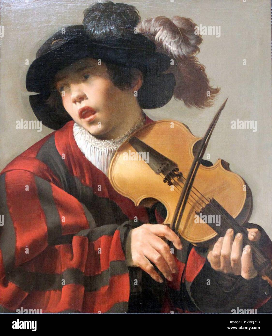Singer with stringed instrument by Hendrick Terbrugghen Stock Photo - Alamy